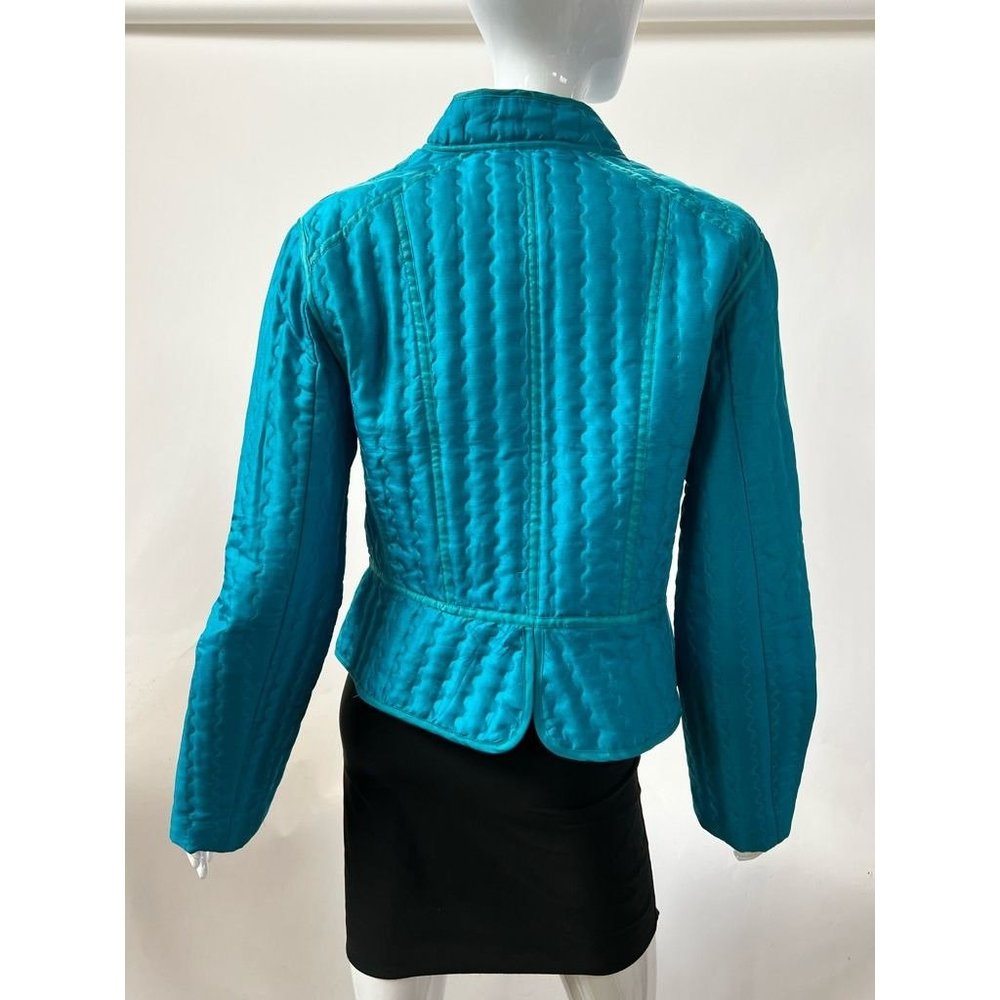 Carole Little Womens Quilted Jacket Blue Zip Lined Ma… - Gem